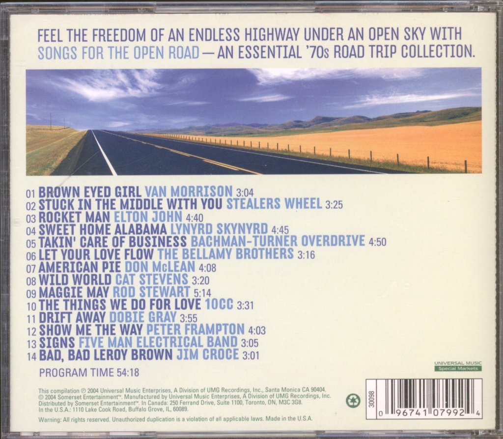 Various Artists - Songs For The Open Road - Cd – Vinyl Tap