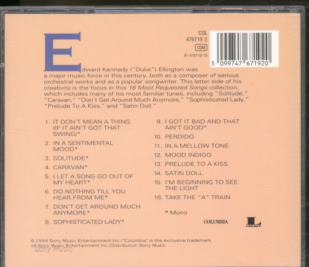 Duke Ellington - 16 Most Requested Songs - Cd – Vinyl Tap