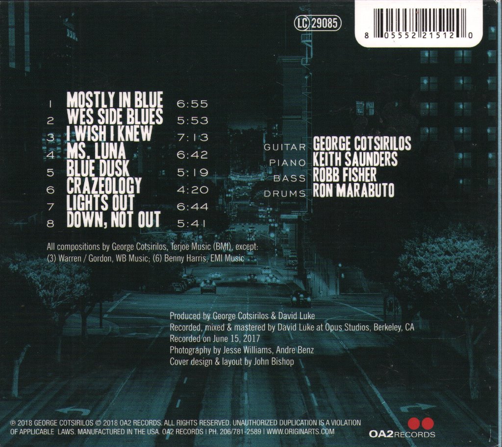 George Cotsirilos Quartet - Mostly In Blue - Cd – Vinyl Tap