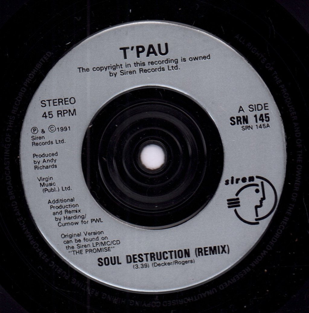T'PAU - Soul Destruction - 7 Inch – Vinyl Tap