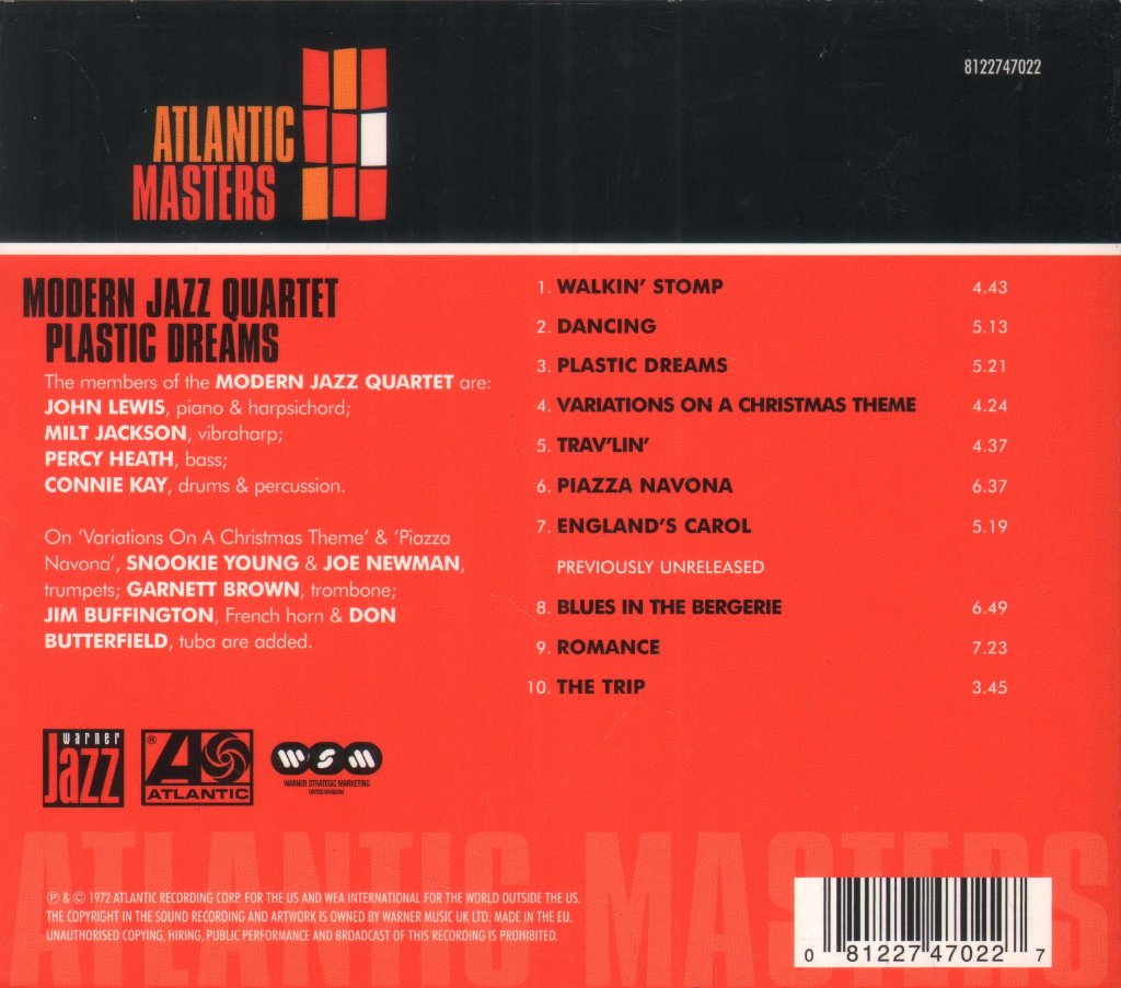 Modern Jazz Quartet - Plastic Dreams - Cd – Vinyl Tap