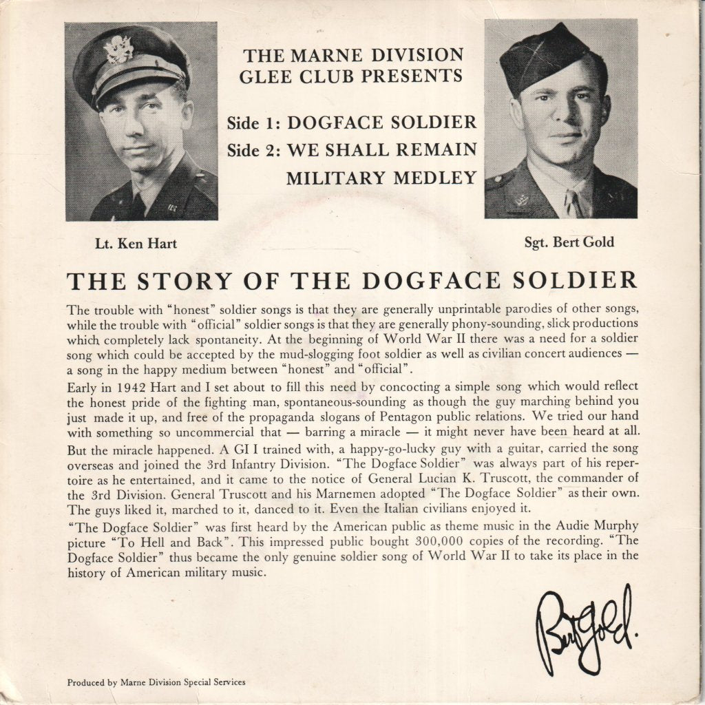 Marne Division Glee Club - Dogface Soldier - 7 Inch – Vinyl Tap