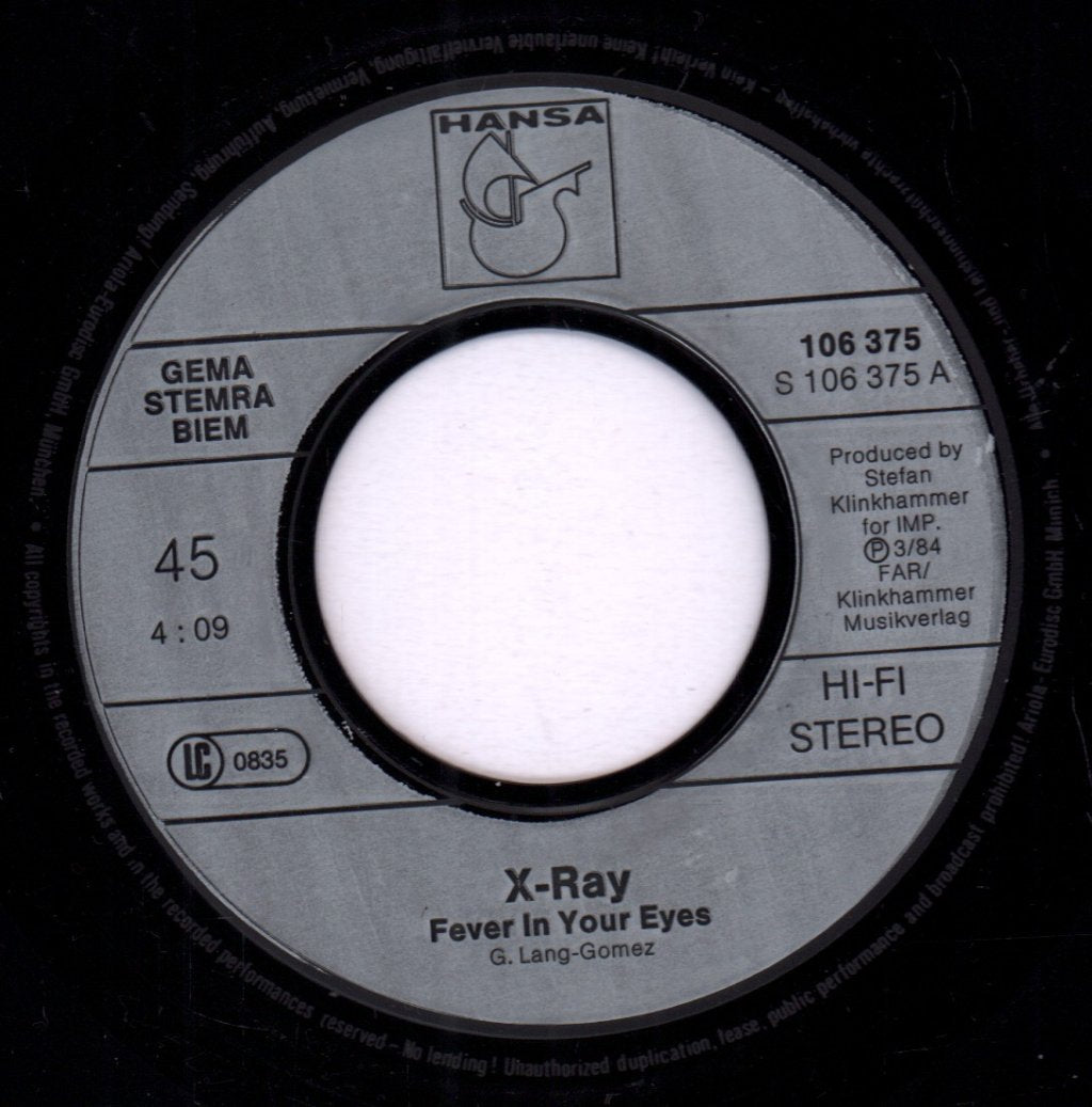 x-ray - Fever in Your Eyes - 7 Inch – Vinyl Tap