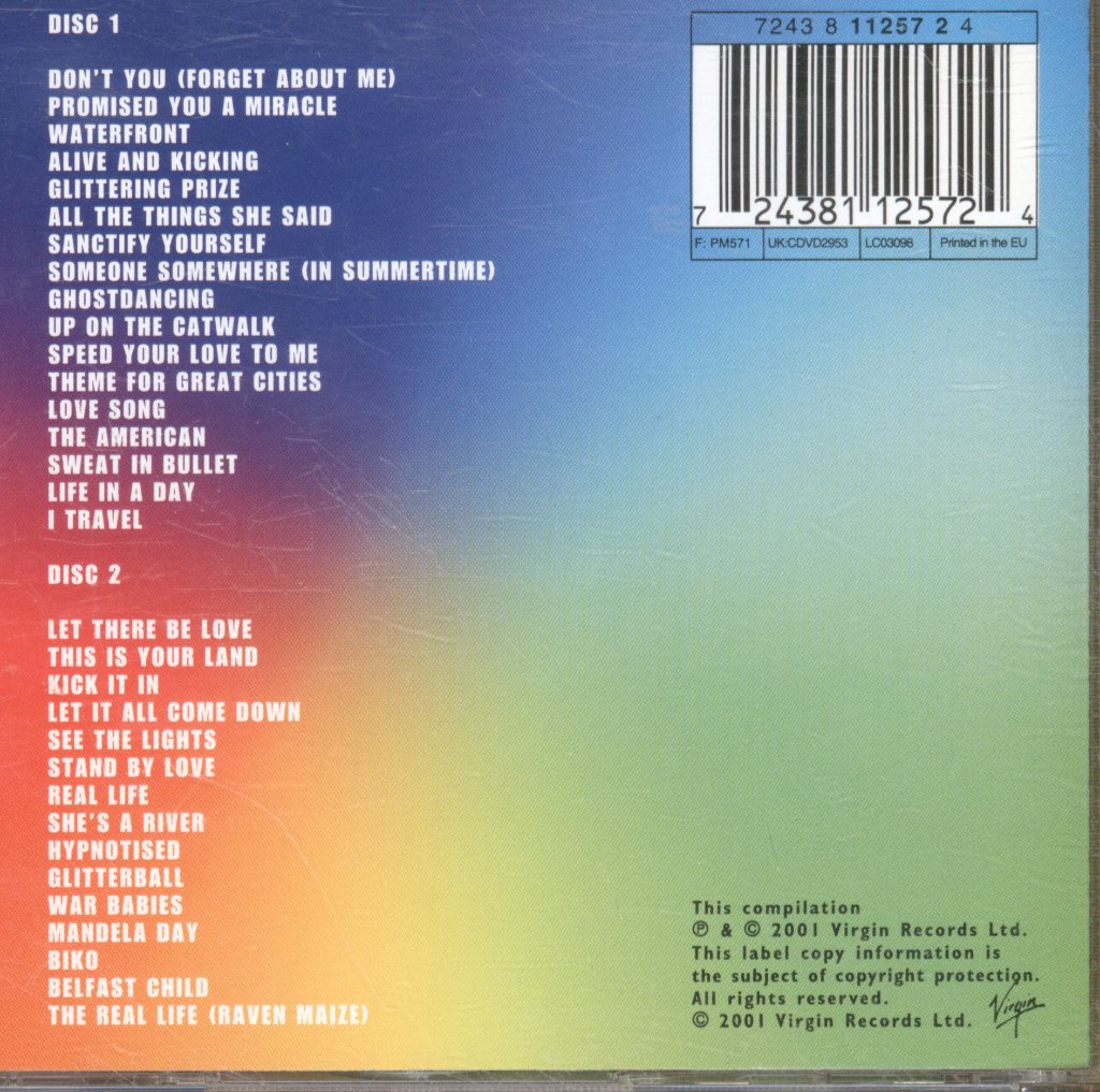 Simple Minds - Best Of Simple Minds - Double Cd – Vinyl Tap