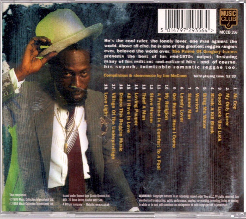 Gregory Isaacs - Prime Of Gregory Isaacs - Cd – Vinyl Tap