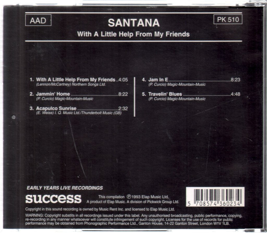 Santana - With A Little Help From My Friends - Cd – Vinyl Tap