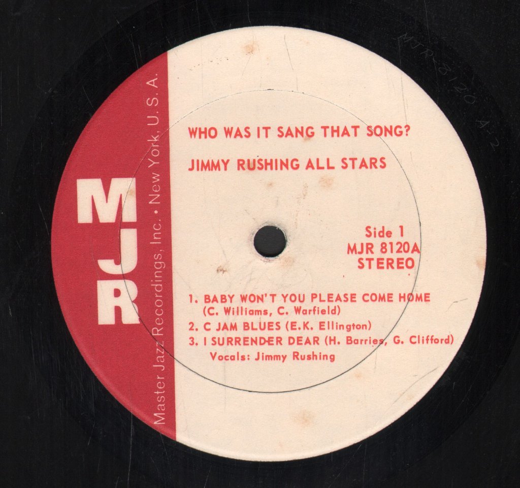 Jimmy Rushing All Stars - Who Was It Sang That Song? - Lp – Vinyl Tap