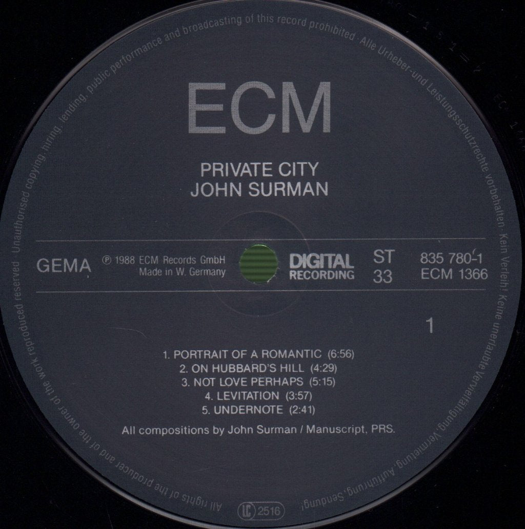 John Surman - Private City - Lp – Vinyl Tap