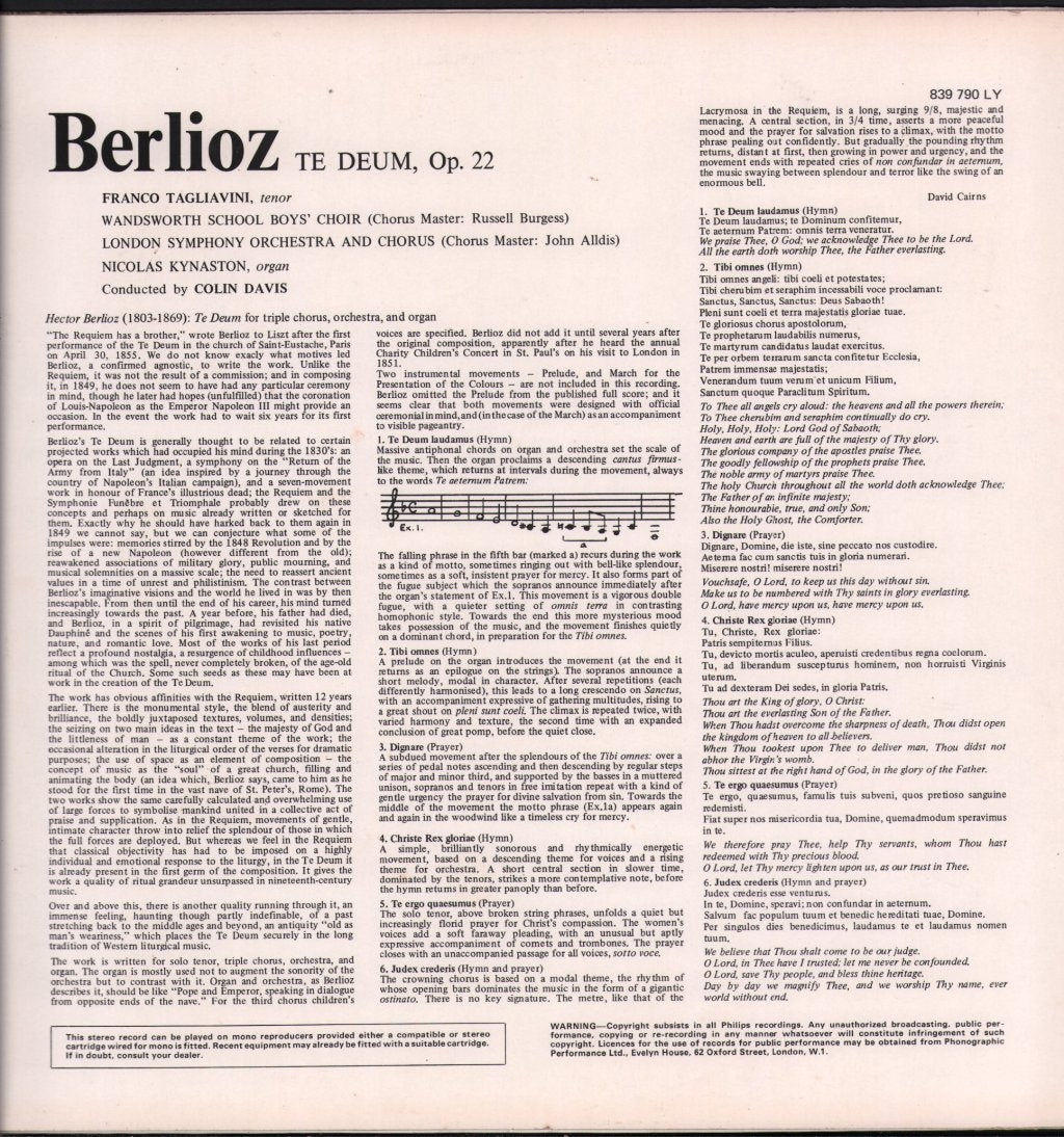 Colin Davis / London Symphony Orchestra & Chorus - Berlioz - Te Deum ...