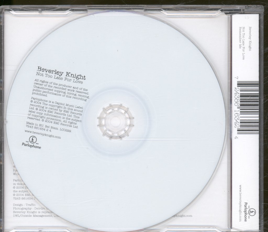 Beverley Knight - Not Too Late For Love - Cd – Vinyl Tap