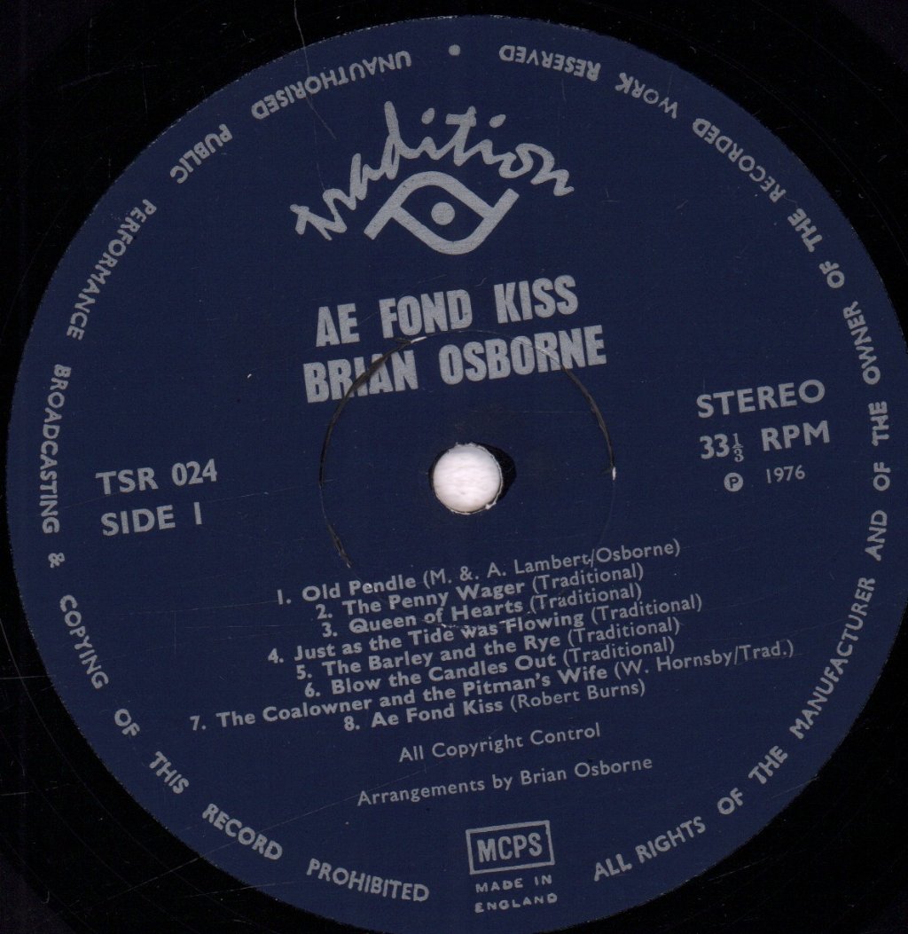 Brian Osborne - Ae Fond Kiss - Lp – Vinyl Tap