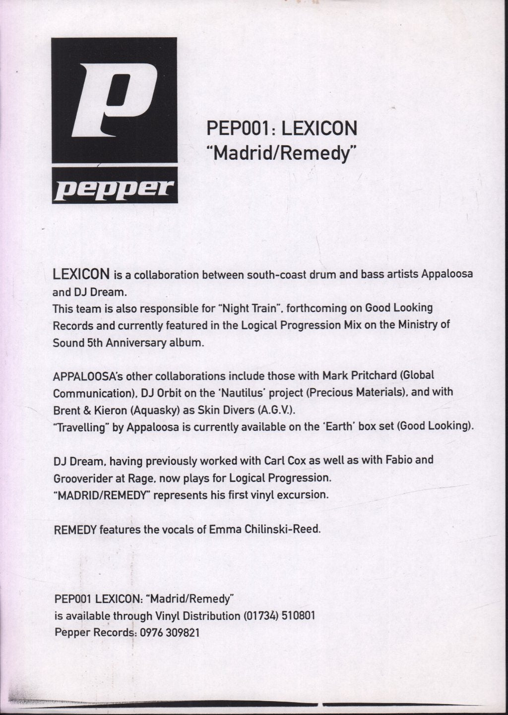 lexicon - Madrid - 12 Inch – Vinyl Tap