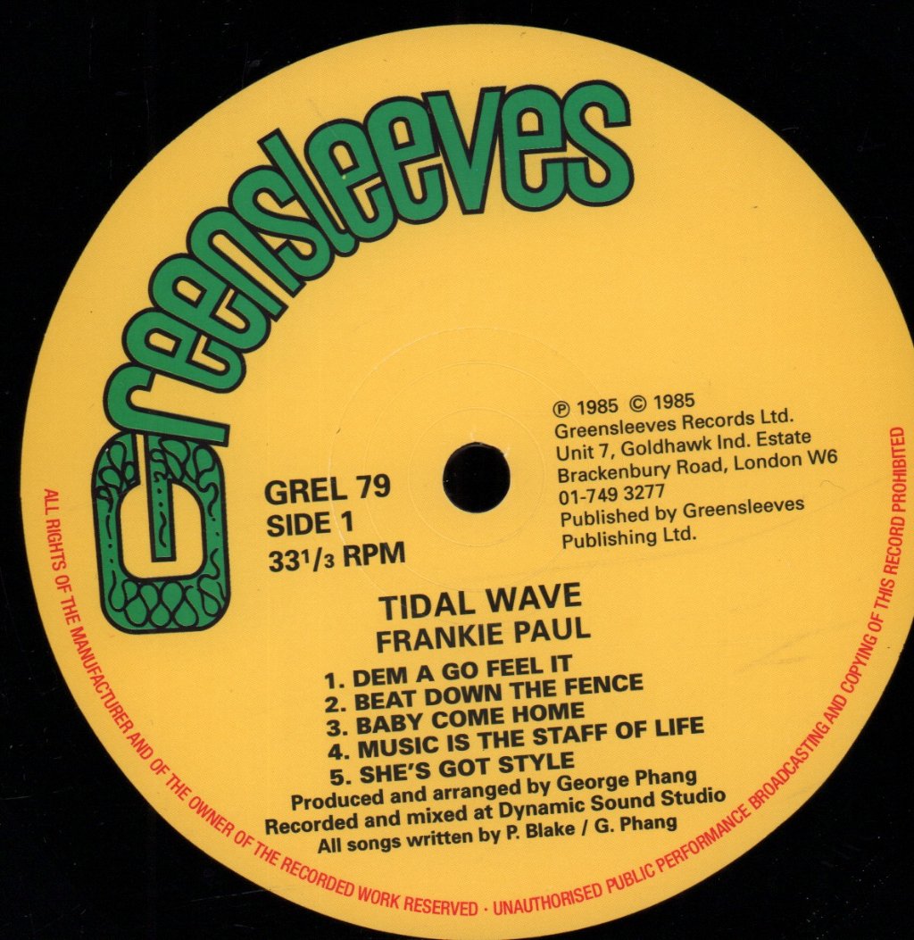 Frankie Paul - Tidal Wave - Lp – Vinyl Tap