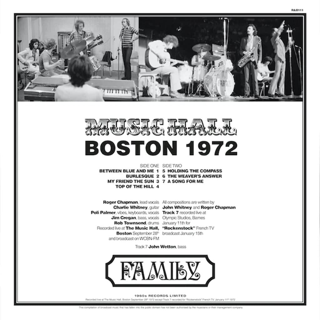 Family (Prog/Rock Group) - Boston Music Hall 1972 - Lp – Vinyl Tap