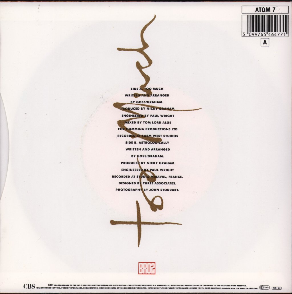 Bros - Too Much - 7 Inch – Vinyl Tap