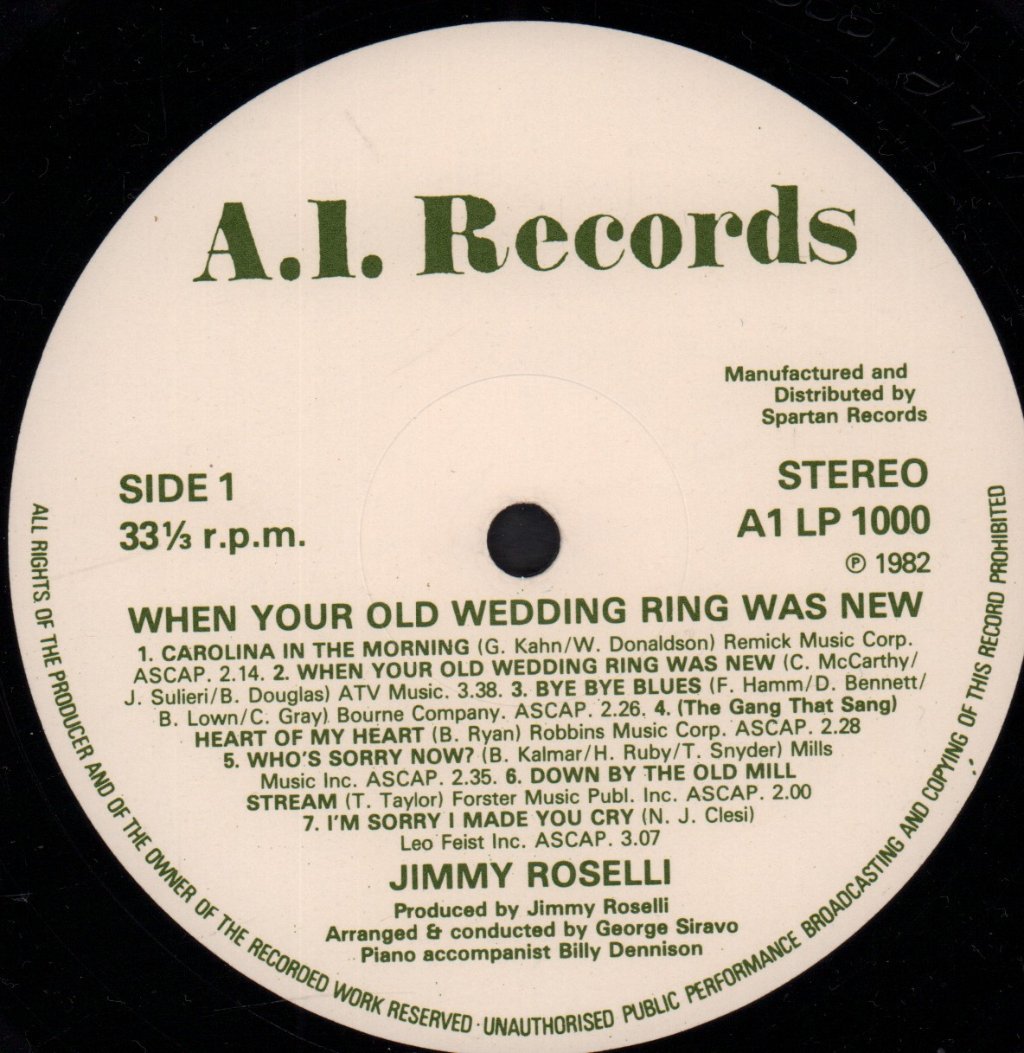 Jimmy Roselli - When Your Old Wedding Ring Was New - Lp – Vinyl Tap