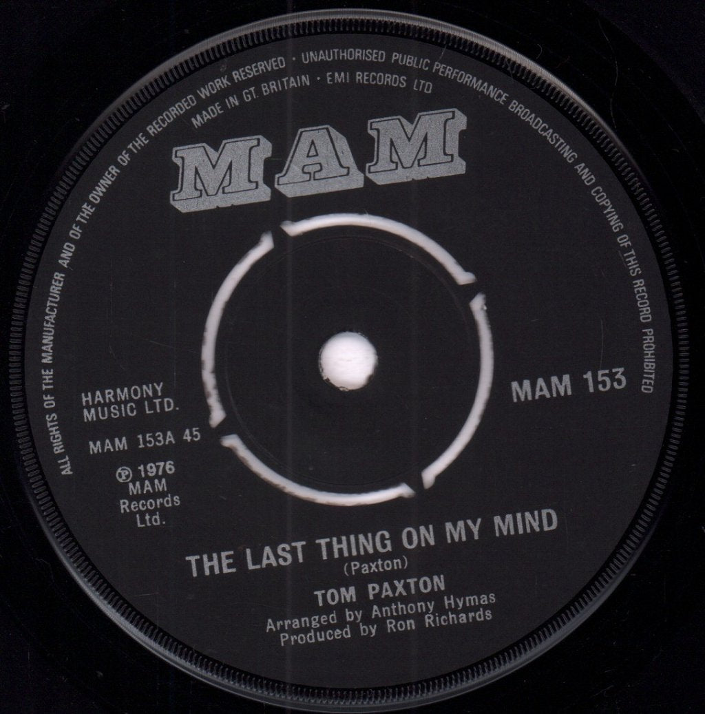 Tom Paxton - Last Thing On My Mind - 7 Inch – Vinyl Tap