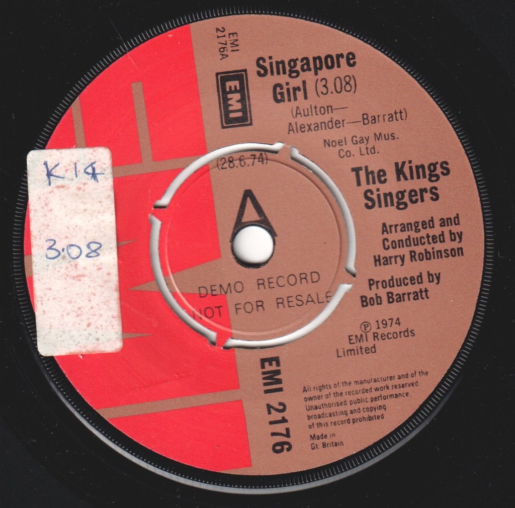Kings Singers - Singapore Girl - 7 Inch – Vinyl Tap