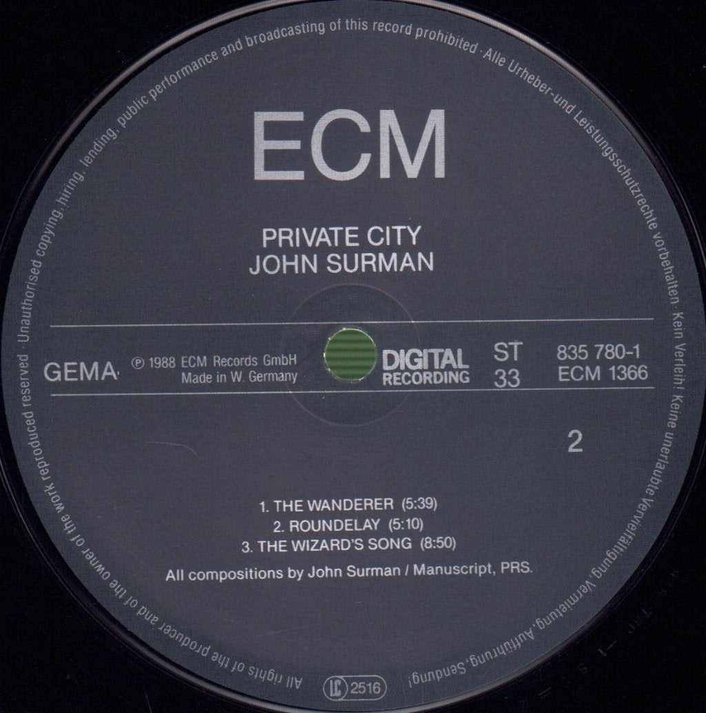 John Surman - Private City - Lp – Vinyl Tap