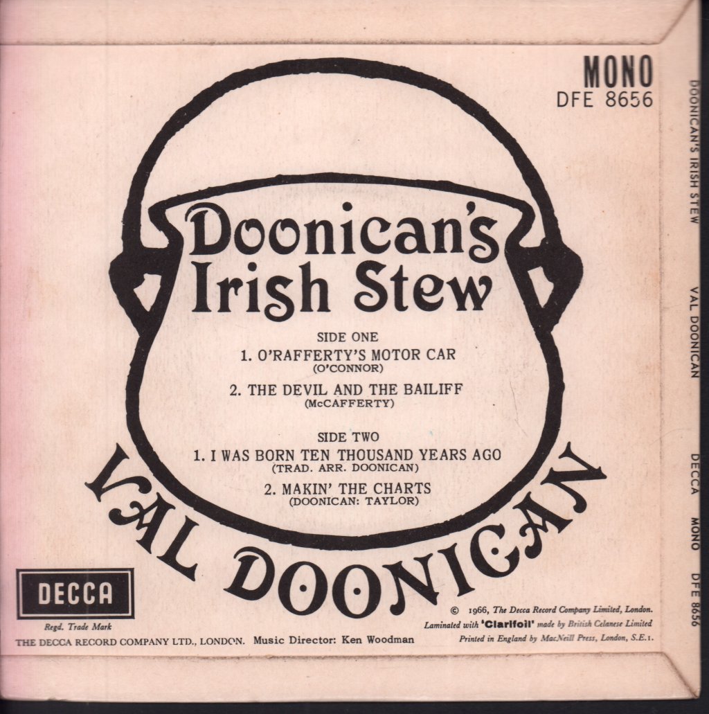 Val Doonican - Doonican's Irish Stew - 7 Inch – Vinyl Tap