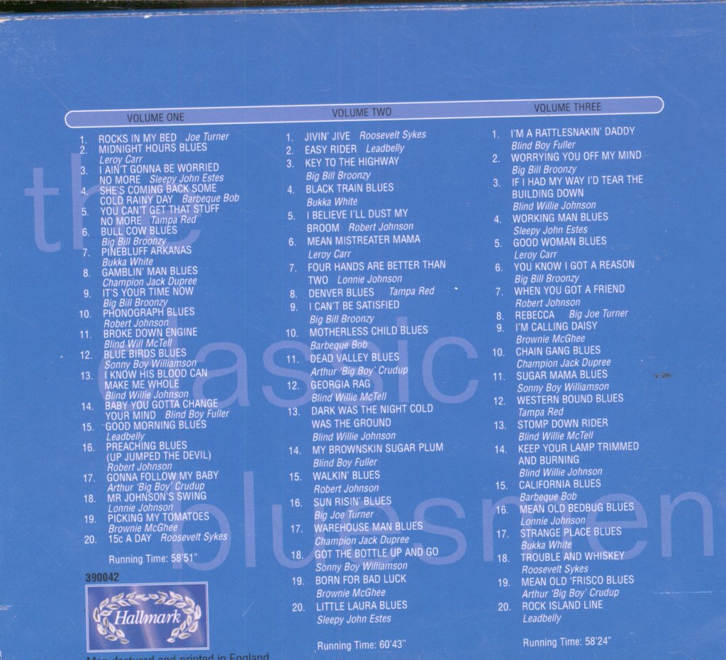Various Artists - Classic Bluesmen - Triple Cd – Vinyl Tap