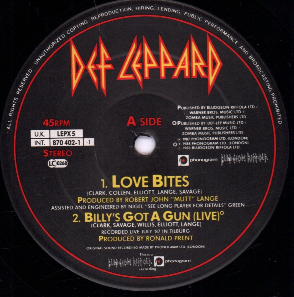 Def Leppard - Love Bites - 12 Inch – Vinyl Tap