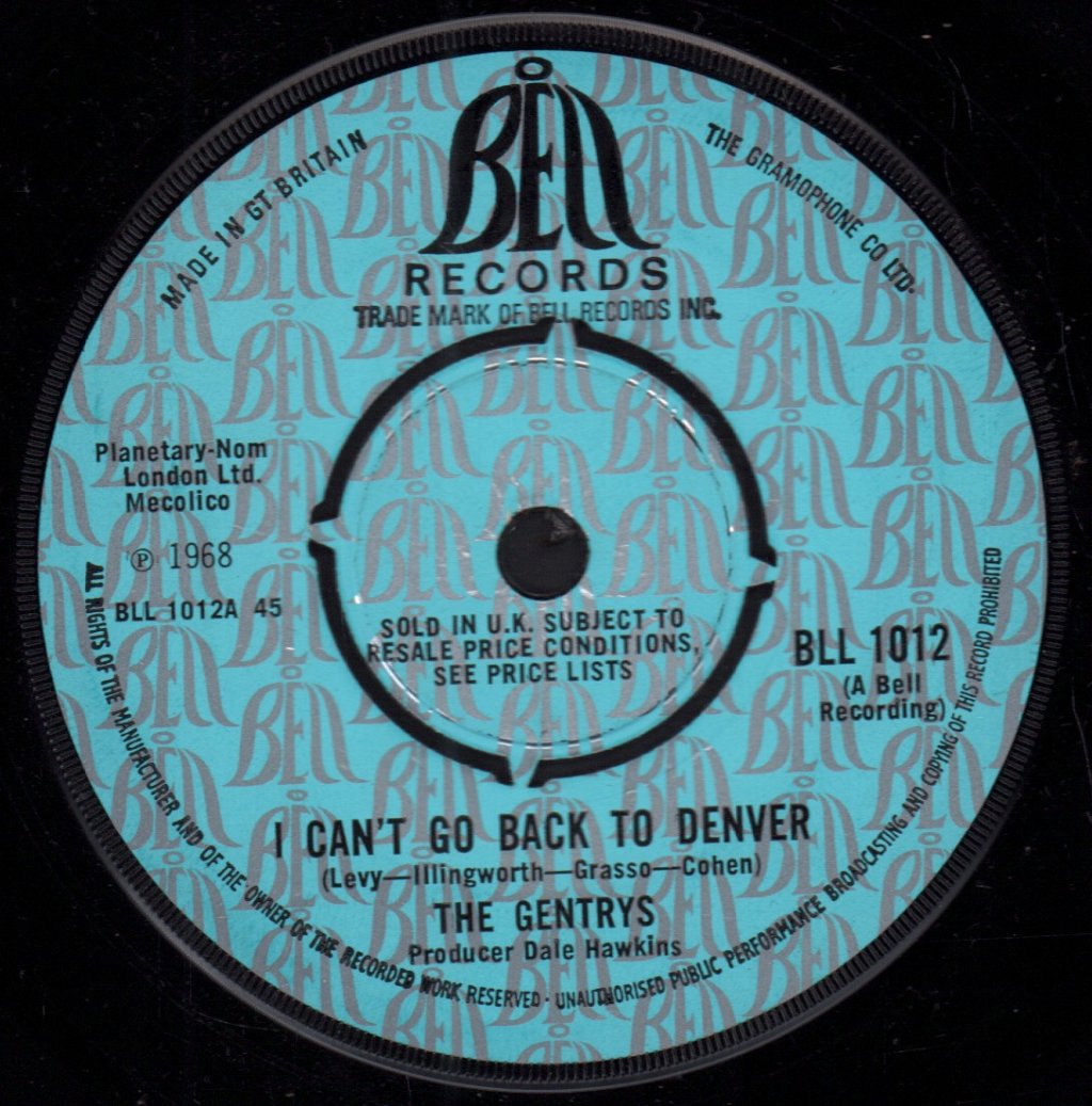 Gentrys - I Can't Go Back To Denver - 7 Inch – Vinyl Tap