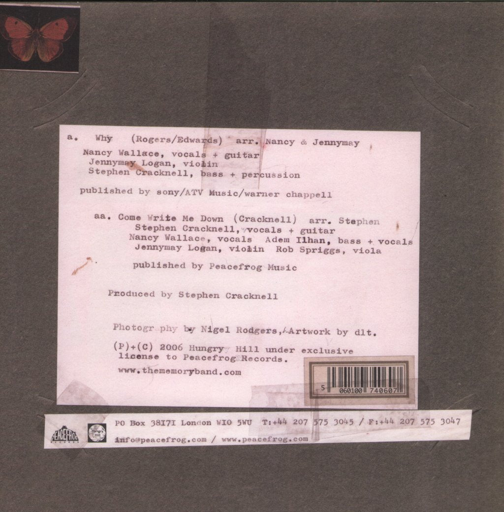 Memory Band - Why / Come Write Me Down - 7 Inch – Vinyl Tap