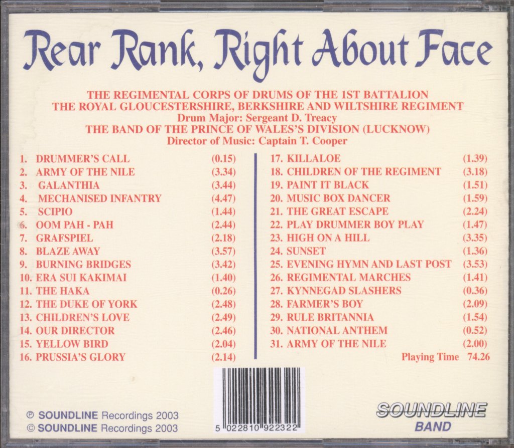Various Artists - Rear Rank Right About Face - Cd – Vinyl Tap