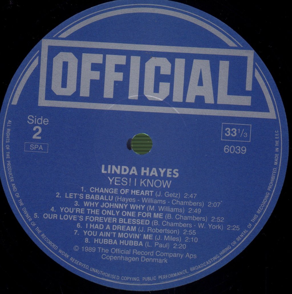 Linda Hayes - Yes, I Know - Lp – Vinyl Tap