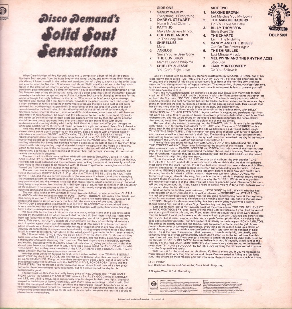 Various Artists - Disco Demand's Solid Soul Sensations - Lp – Vinyl Tap
