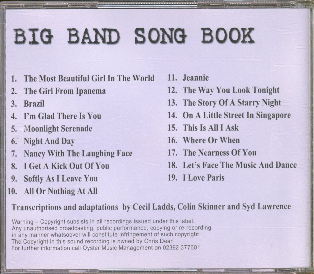 Chris Dean - Big Band Songbook - Cd – Vinyl Tap