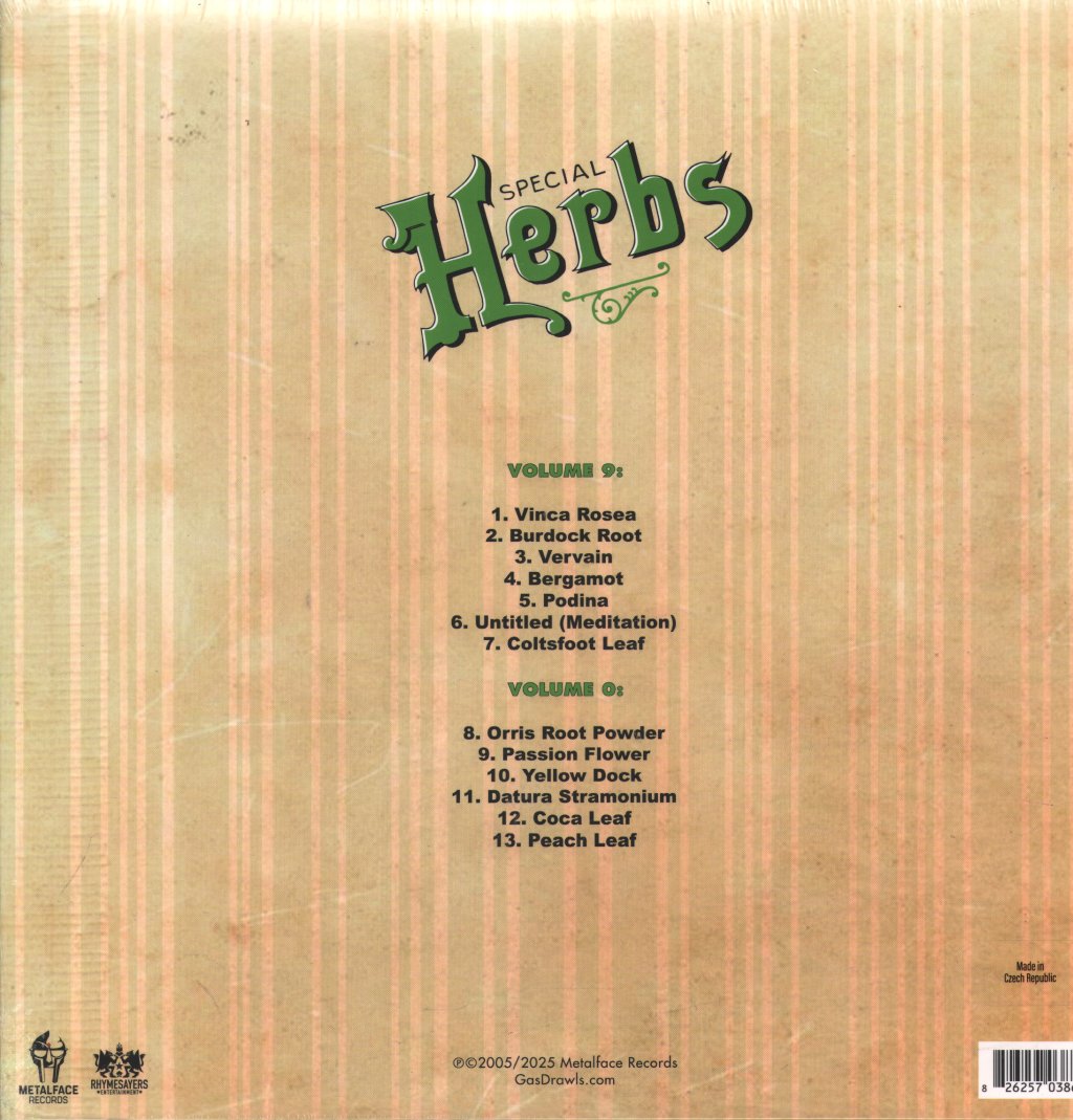 MF DOOM - Metal Fingers Presents: Special Herbs Vol. 9 & 0 - Double Lp ...
