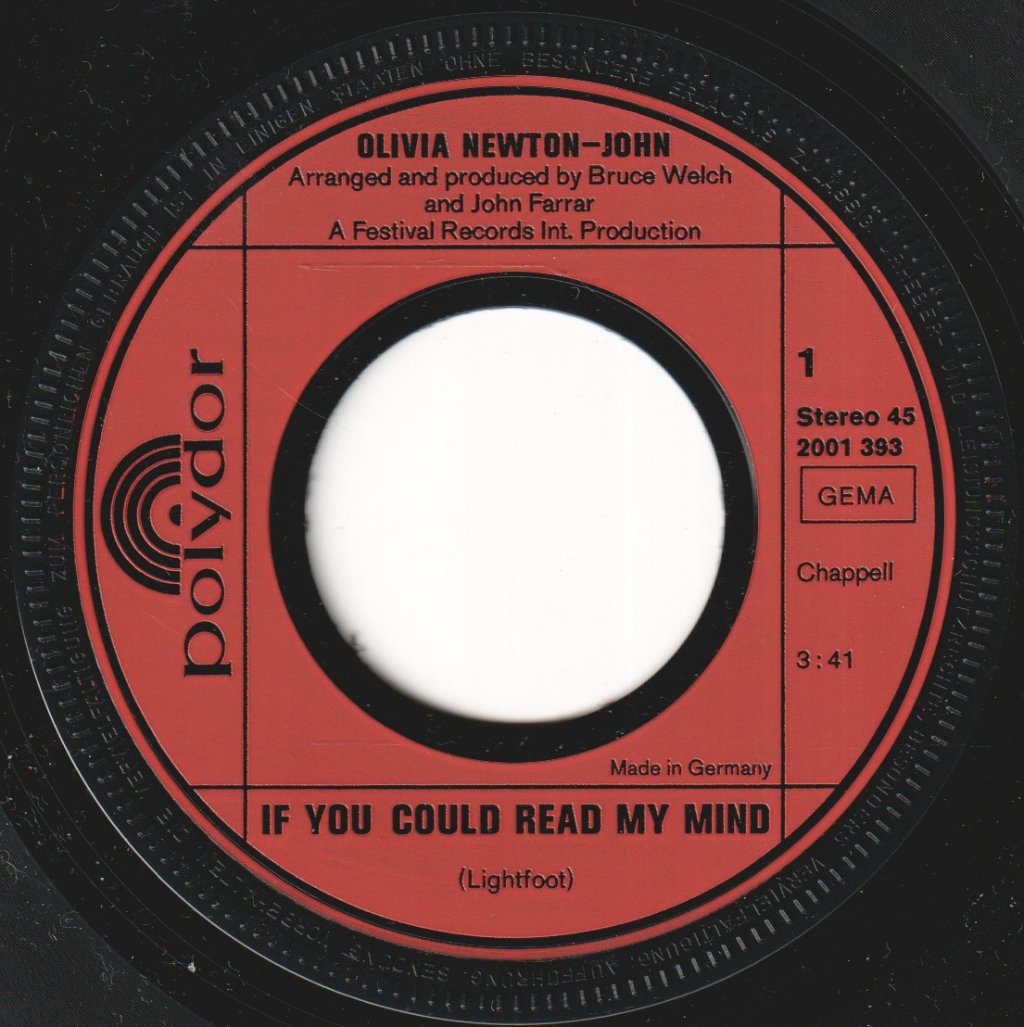 Olivia Newton John - If You Could Read My Mind - 7 Inch – Vinyl Tap