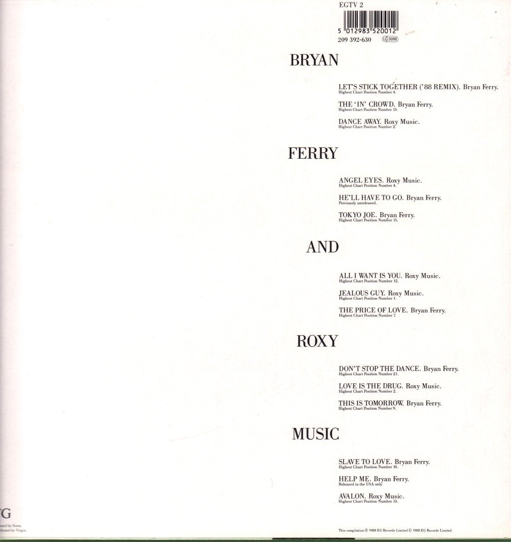 Bryan Ferry And Roxy Music - Ultimate Collection - Lp – Vinyl Tap