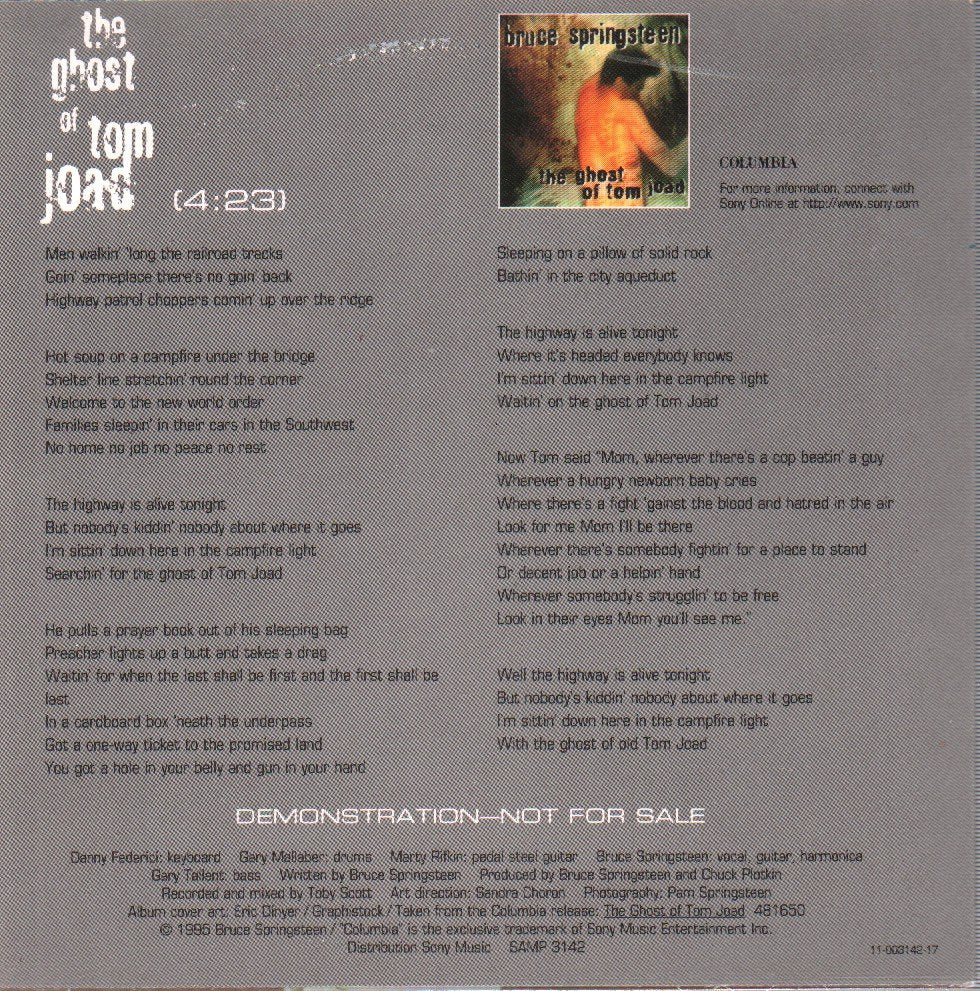 Bruce Springsteen - Ghost Of Tom Joad - Cd – Vinyl Tap
