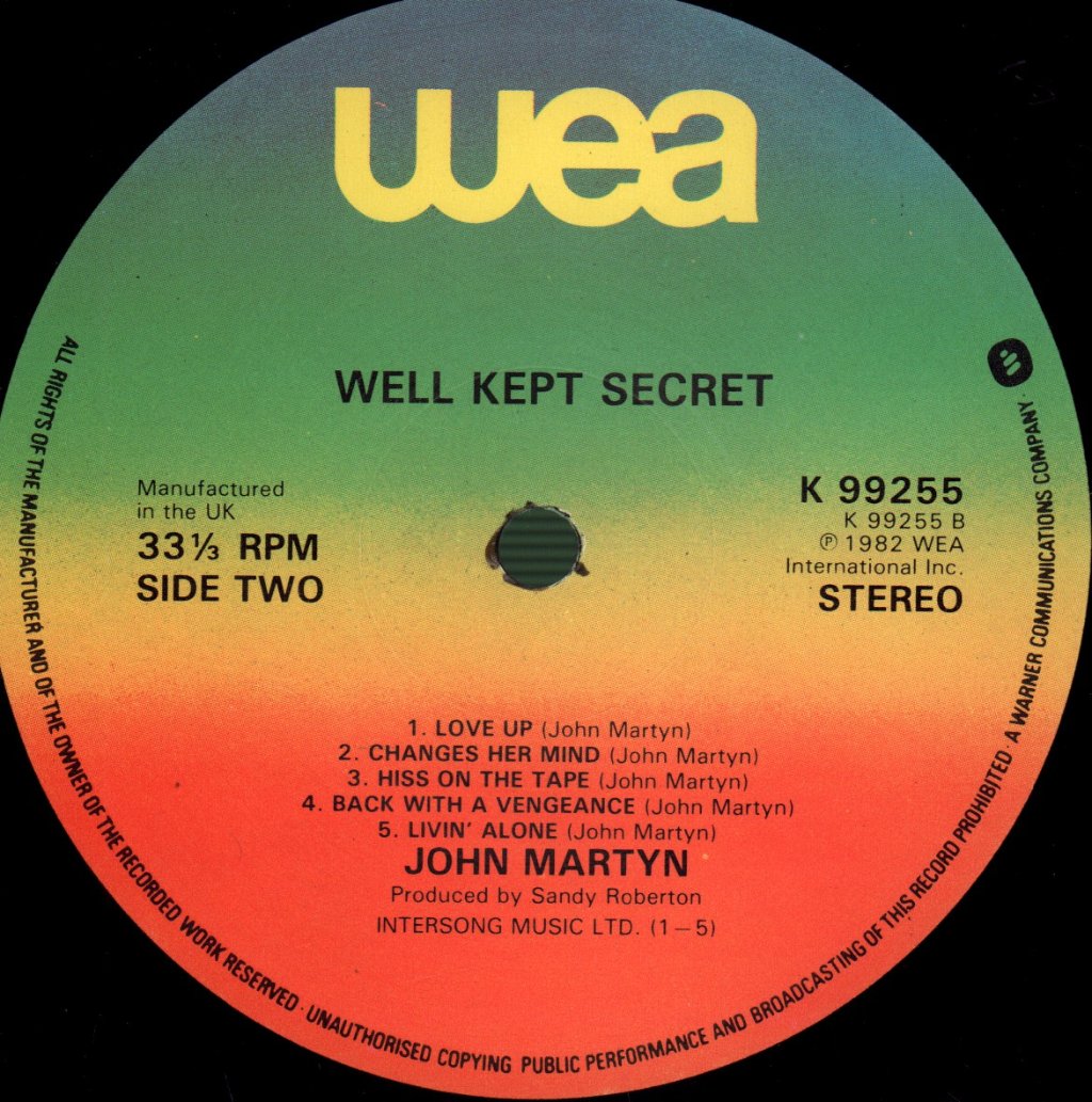 John Martyn - Well Kept Secret - Lp – Vinyl Tap