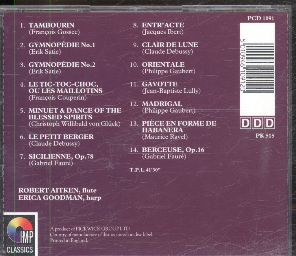 Robert Aitken, Erica Goodman - Jeux a Deux: Music for Flute and Harp ...