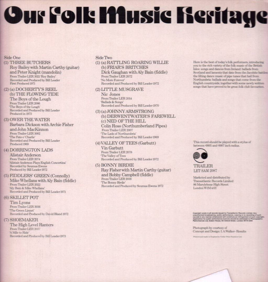 Various Artists - Our Folk Music Heritage - Lp – Vinyl Tap