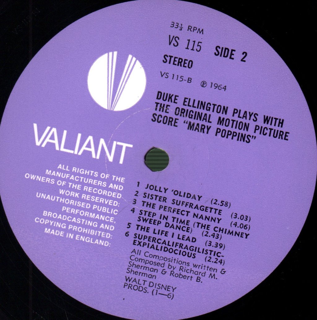 Duke Ellington - Plays With Original Motion Picture Score Mary Poppins ...