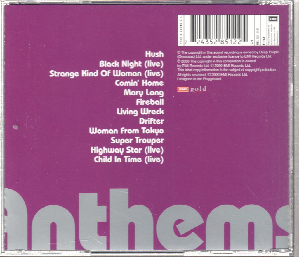 Deep Purple - Anthems - Cd – Vinyl Tap
