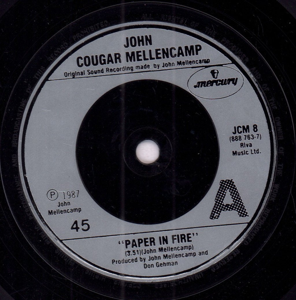 John Cougar Mellencamp - Paper In Fire - 7 Inch – Vinyl Tap