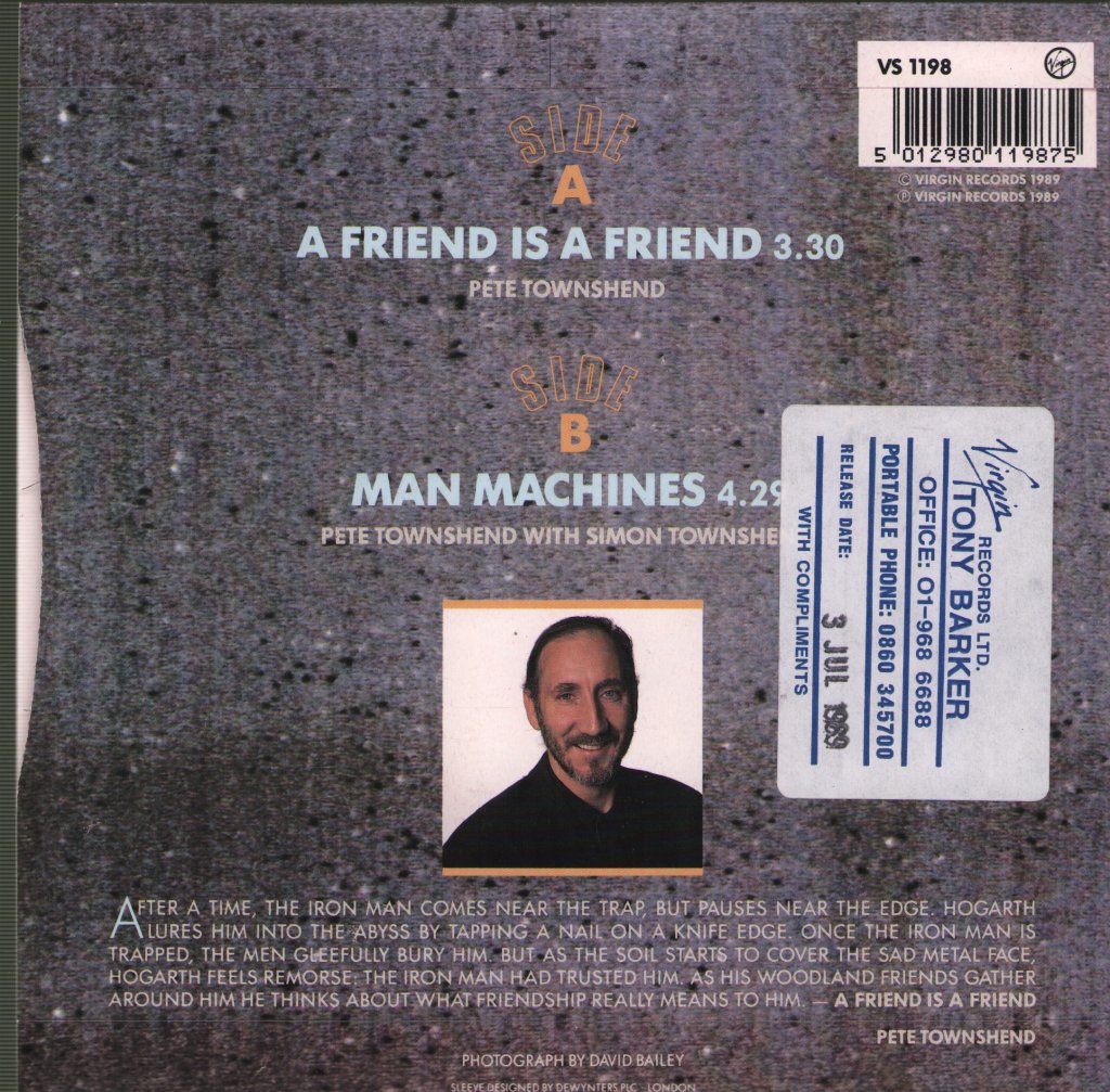 Pete Townshend - A Friend Is A Friend - 7 Inch – Vinyl Tap