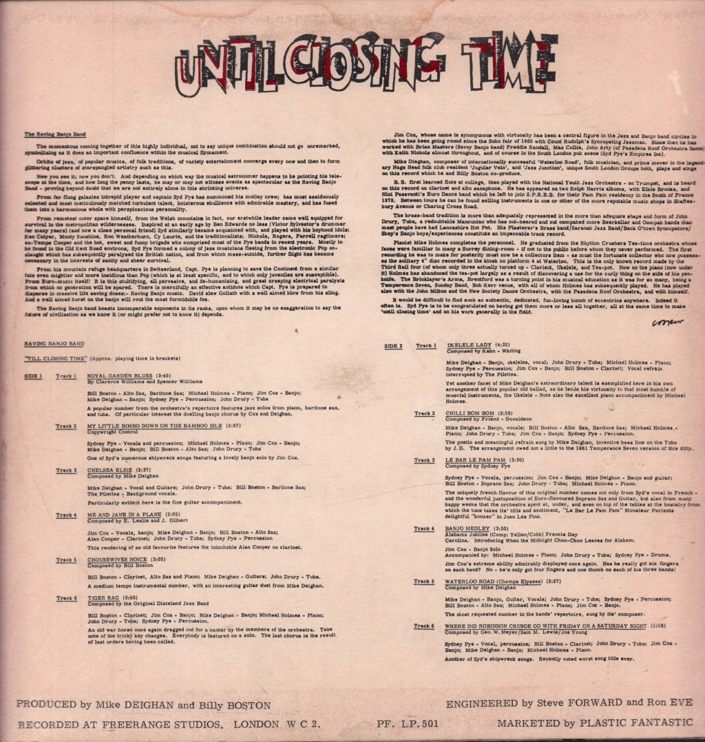 Raving Banjo Band - Until Closing Time - Lp – Vinyl Tap