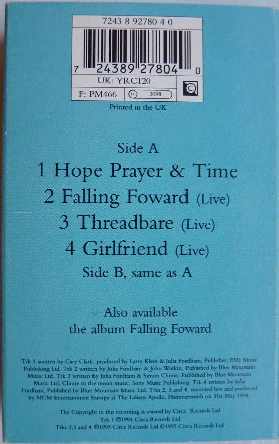 Julia Fordham - Hope Prayer and Time - Cassette – Vinyl Tap