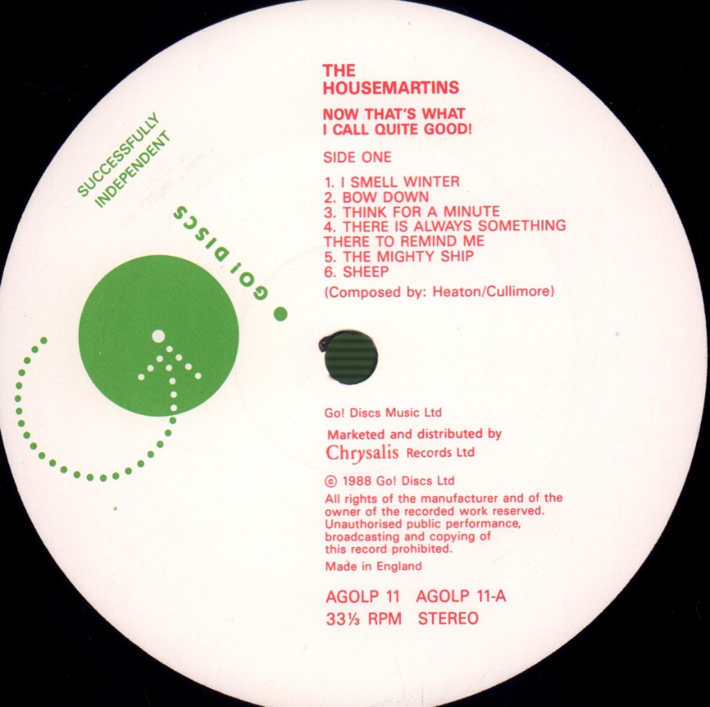 Housemartins - Now That's What I Call Quite Good - Double Lp – Vinyl Tap