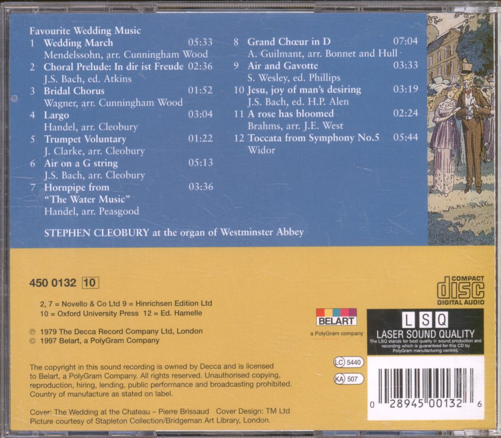 Stephen Cleobury - Favourite Wedding Music - Cd – Vinyl Tap
