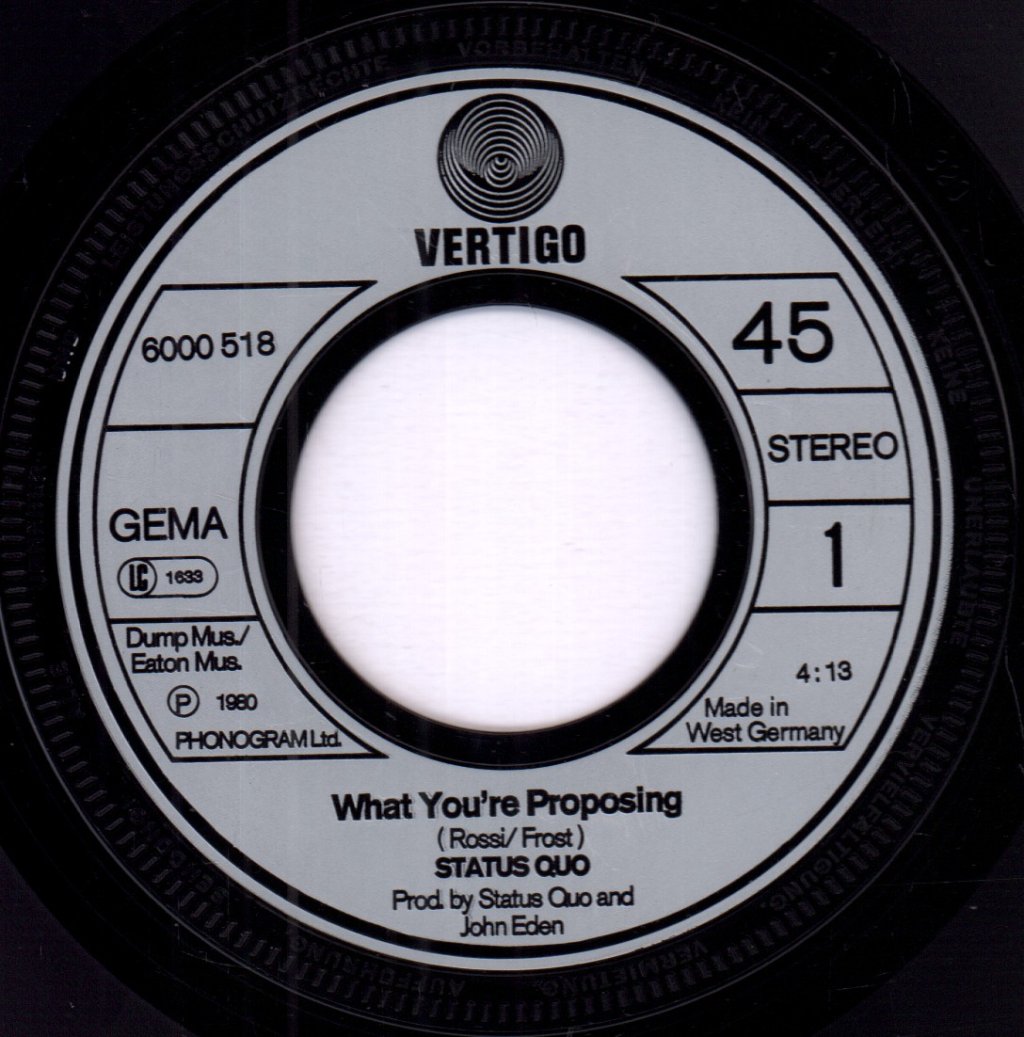 Status Quo - What You're Proposing - 7 Inch – Vinyl Tap