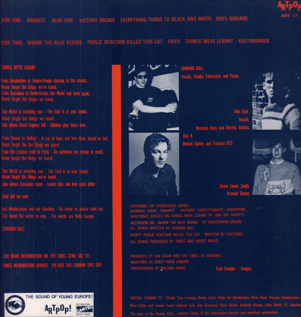 Times (Tv Personalities Spin Off) - Hello Europe - Lp – Vinyl Tap