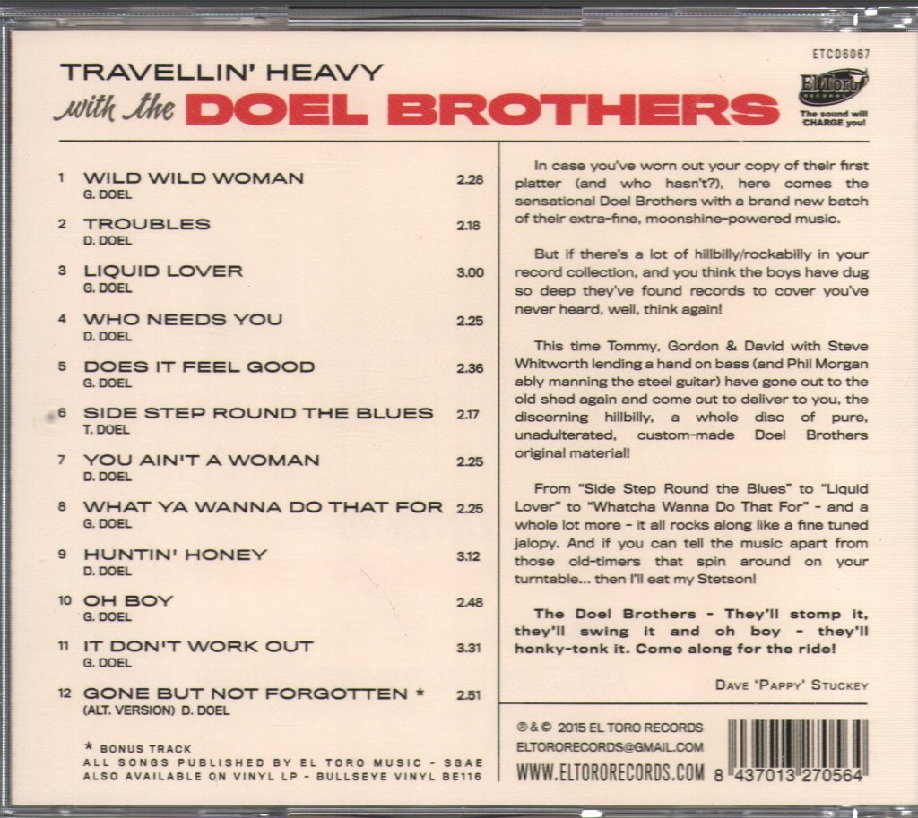 Doel Brothers - Travellin Heavy With The Doel Brothers - Cd – Vinyl Tap